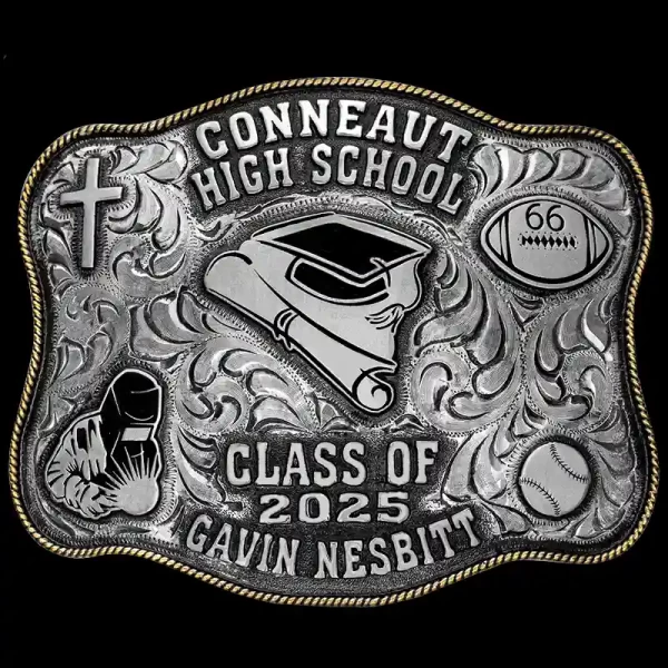 Custom Graduation Belt Buckles - MollysCustomSilver