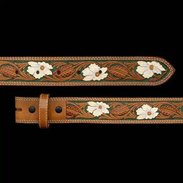 River Birch Western Leather Belt - MollysCustomSilver