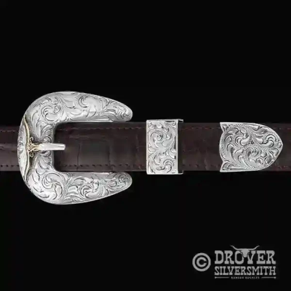 Custom Sterling Silver 3 Piece Belt Buckles for Men & Women